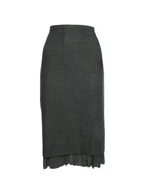 Max Mara Herringbone Pencil Midi Skirt