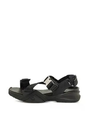 Fendi Ff-monogram Flow Sandals - Black