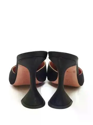 Amina Muaddi Fiona Satin Heeled Mules