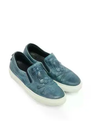 Philipp Plein Croc-embossed Leather Slip-on Sneakers