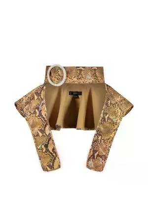ELLERY Snake-effect Peplum Belt - Neutrals