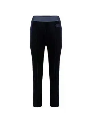 Alberta Ferretti Velvet Effect Track Pants - Blue