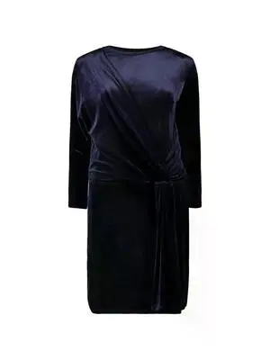 Alberta Ferretti Draped Long-sleeve Mini Dress