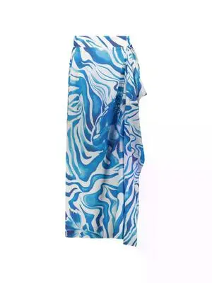 ALBERTA FERRETTI Alberta Ferretti Asymmetric Graphic-Print Skirt