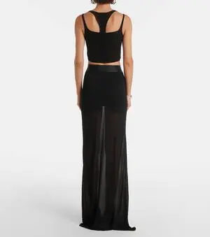 Gucci Semi-sheer Crepe Maxi Skirt