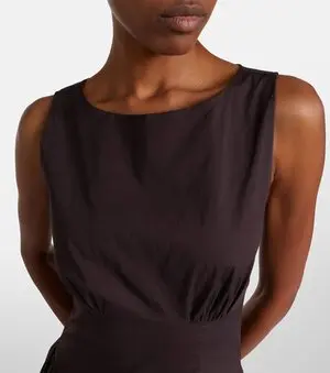 Staud Gwen Cotton Poplin Midi Dress