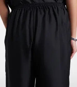 Asceno Aurelia Silk Wide-leg Pants - Black