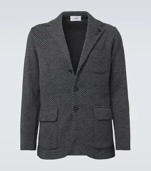 LARDINI Virgin Chevron Wool Blazer