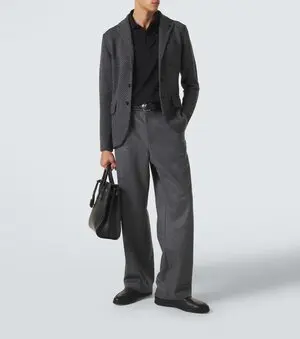 LARDINI Virgin Chevron Wool Blazer