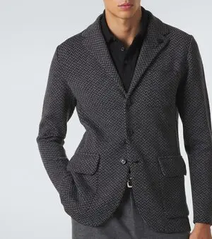 LARDINI Virgin Chevron Wool Blazer