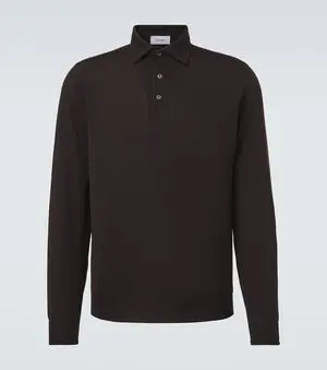 LARDINI Virgin Wool Polo Sweater - Brown