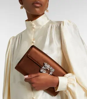 ROGER VIVIER Embellished Satin Clutch