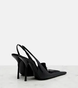 Saint Laurent Voltaire Glazed Leather Slingback Pumps