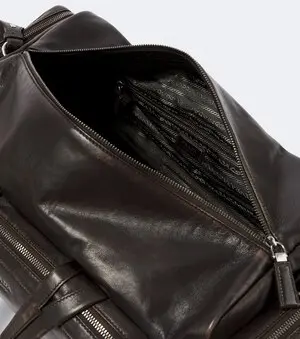 Prada Distressed Leather Duffel Bag
