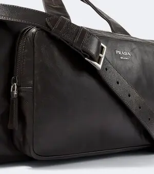 Prada Distressed Leather Duffel Bag