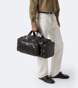 Prada Distressed Leather Duffel Bag