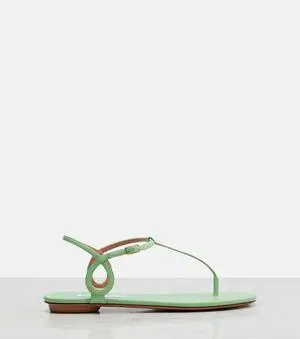 AQUAZZURA Leather Thong Sandals - Green