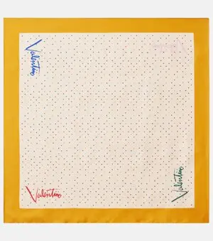 Valentino Garavani Polka-dot Silk Twill Scarf - Orange