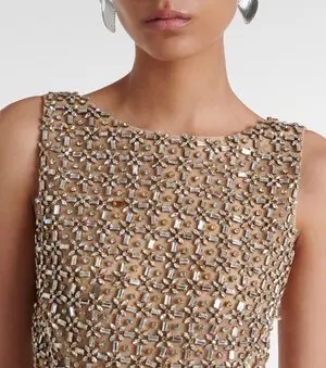 LA FUORI Embellished Mini Dress