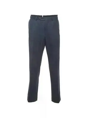 Ermenegildo Zegna Mila Herringbone Wool Trousers - Blue