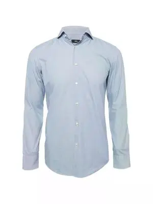 Hugo Boss Geometric-print Slim-fit Shirt - Blue
