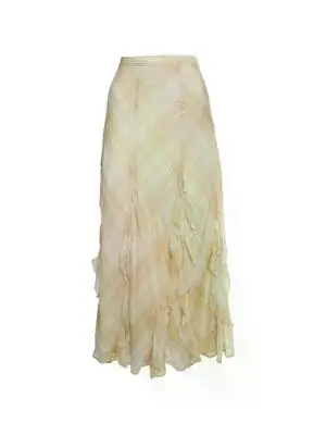 Polo Ralph Lauren Plaid Ruffle-trim Maxi Skirt - Neutrals