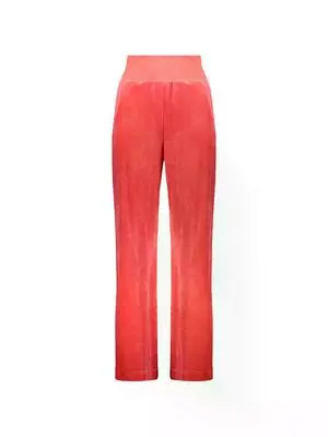 Alberta Ferretti Velvet-effect Track Pants - Red