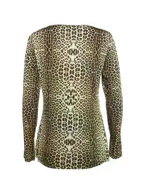 Roberto Cavalli Leopard-print Jersey Sweater - Neutrals