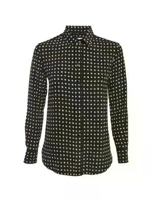 Saint Laurent Long Sleeve Printed Shirt - Black