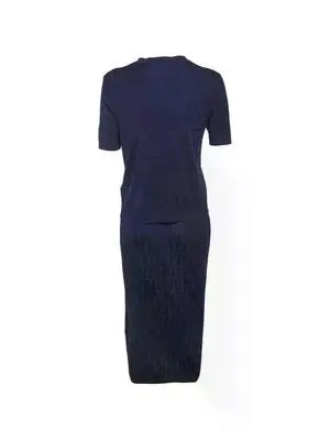 Fendi Ff Motif Textured Knit Midi Skirt Set