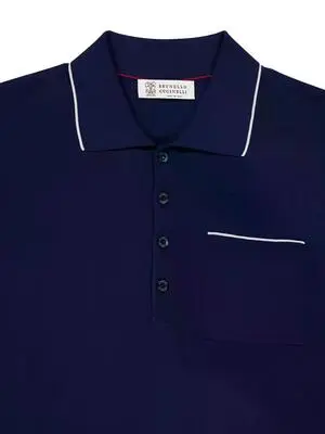 Brunello Cucinelli Contrast-trim Polo Top