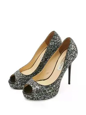 JIMMY CHOO Dahlia Peep-toe Heeled Pumps - Silver
