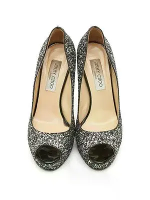 JIMMY CHOO Dahlia Peep-toe Heeled Pumps - Silver