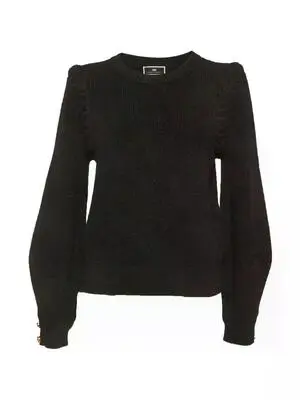 Elisabetta Franchi Rib Knit Sweatshirt With Braided Trim