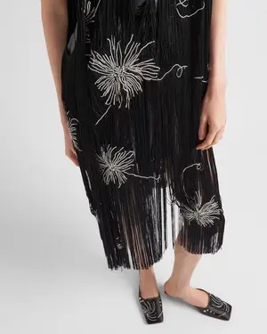 Prada Embroidered Tassel Dress