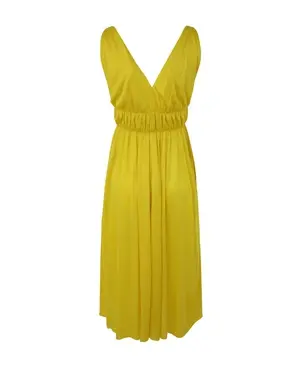 P.a.r.o.s.h V-neck Midi Jersey Dress With Logo