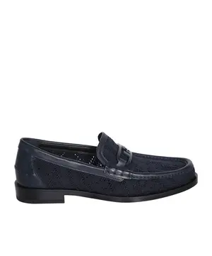 Fendi Blue Knit Loafers - Black
