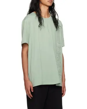 Balmain Logo Embossed Crewneck T-shirt