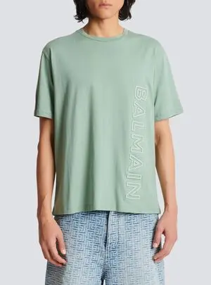 Balmain Logo Embossed Crewneck T-shirt