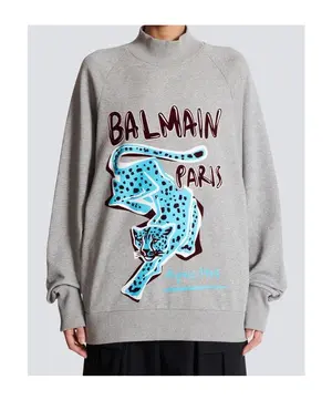 Balmain Printed Fleece Sweatshirt