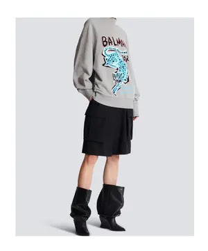 Balmain Printed Fleece Sweatshirt