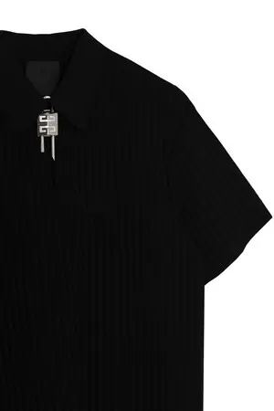 Givenchy 4g Padlock Knitted Polo Shirt