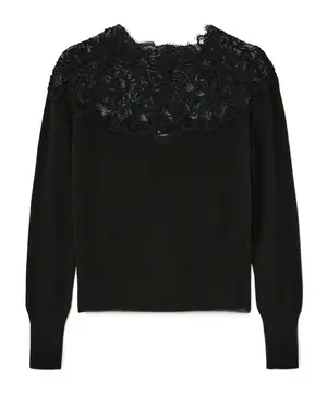 Ermanno Scervino Lace-detailed Crewneck Jumper