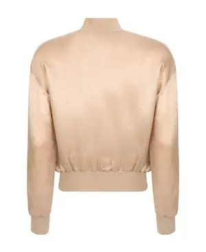 Palm Angels Striped Zipped Bomber Jacket