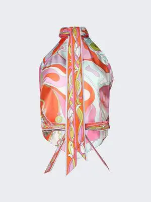 Emilio Pucci Orchidee Print Silk Top
