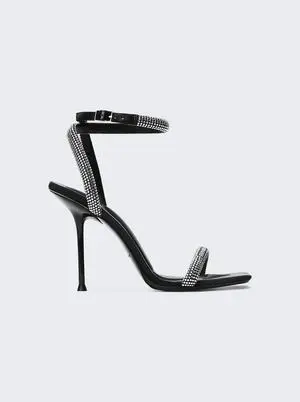 Alexander Wang Julie Crystal Ankle Strap Sandal - Black