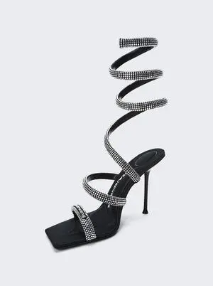 Alexander Wang Julie Crystal Coil Sandal And Silver