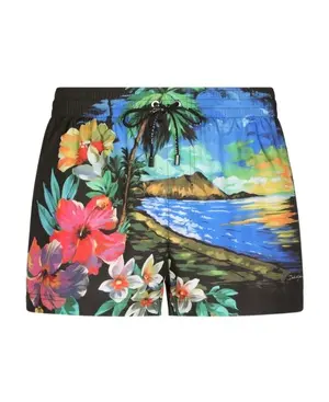 Dolce & Gabbana Dolce Gabbana Hawaiian Print Swim Trunks - Multicolor