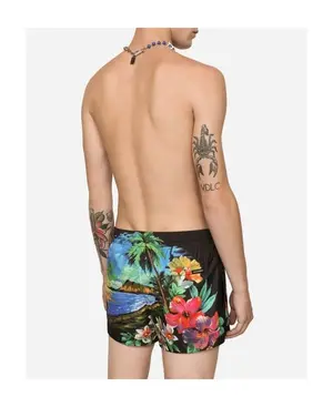 Dolce & Gabbana Dolce Gabbana Hawaiian Print Swim Trunks