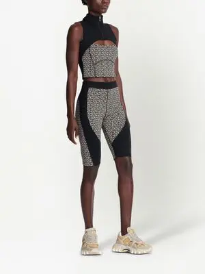 Balmain Monogrammed Jersey Crop Top